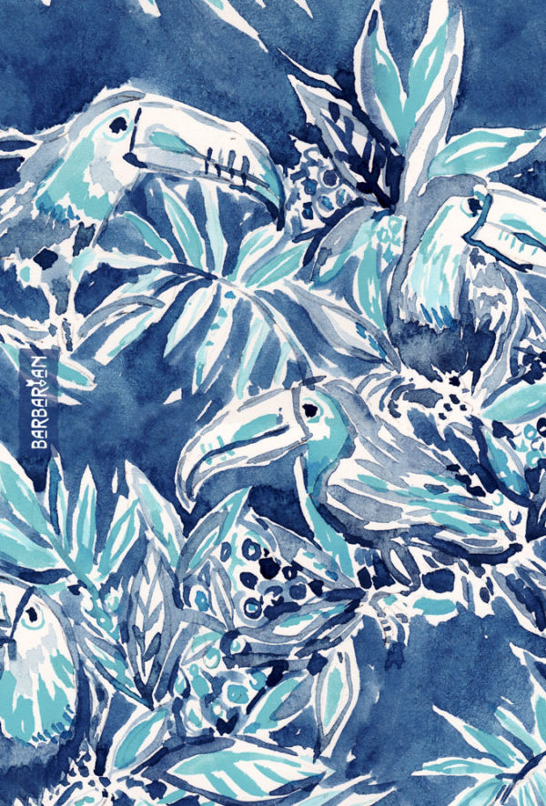 TOUCAN PLAN Indigo Tropical – BARBARIAN by Barbra Ignatiev | Santa Cruz ...