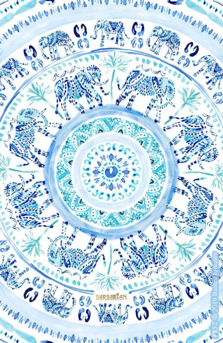 ELEPHANTING Blue Elephant Boho Mandala – BARBARIAN by Barbra Ignatiev ...