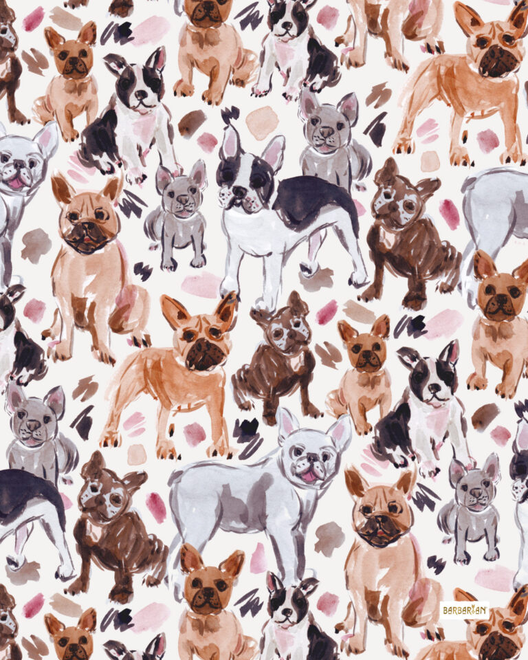 FRENCHIES – BARBARIAN by Barbra Ignatiev | Santa Cruz Artist | Custom ...