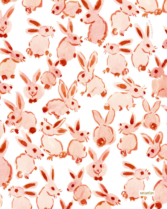 BUNNY BOMB – BARBARIAN by Barbra Ignatiev | Bold colorful art